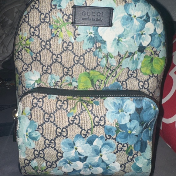 Gucci | Bags | Gucci Gg Blooms Blue Supreme Backpack | Poshmark